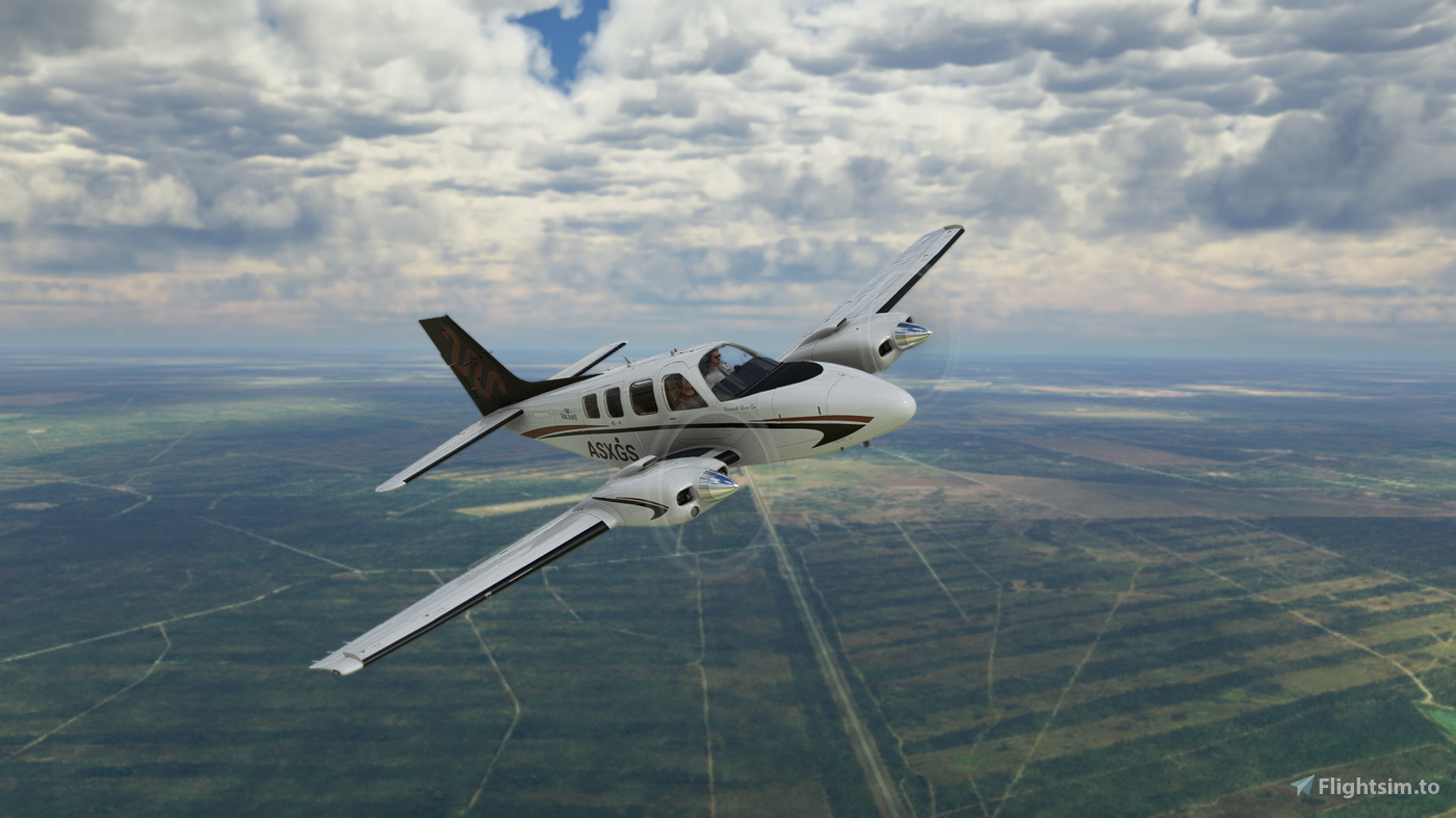 Beechcraft Baron G58 King Ranch White for Microsoft Flight Simulator | MSFS