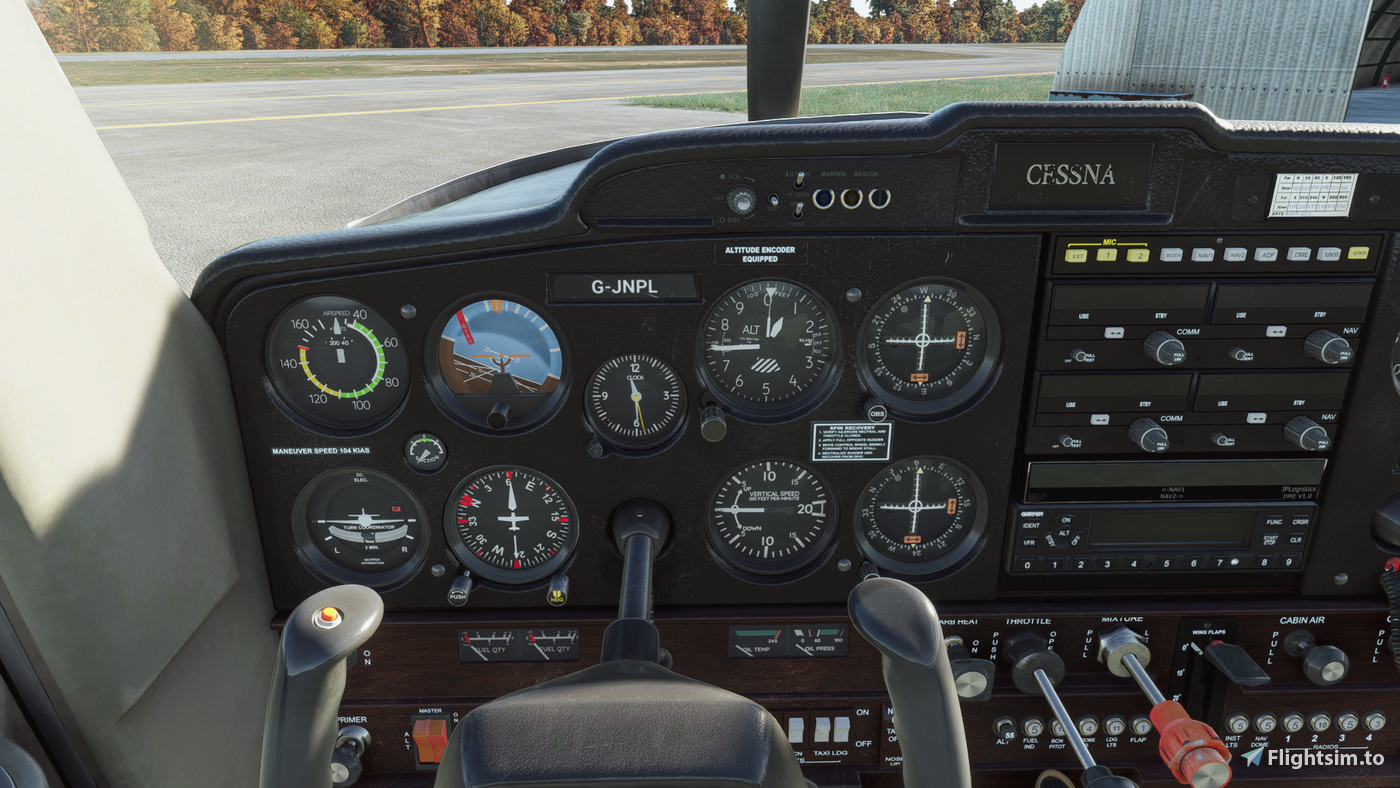 Black/Dark Wood Panel - Cessna 152 for Microsoft Flight Simulator | MSFS