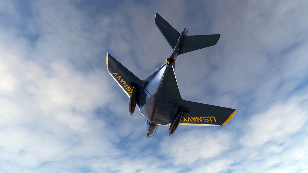 Blue Angels livery for a Grumman F9F-8 Cougar для Microsoft Flight ...
