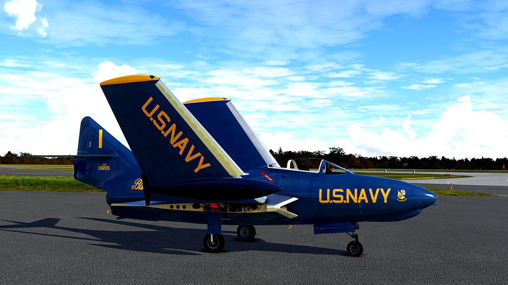 Blue Angels livery for a Grumman F9F-8 Cougar dla Microsoft Flight ...