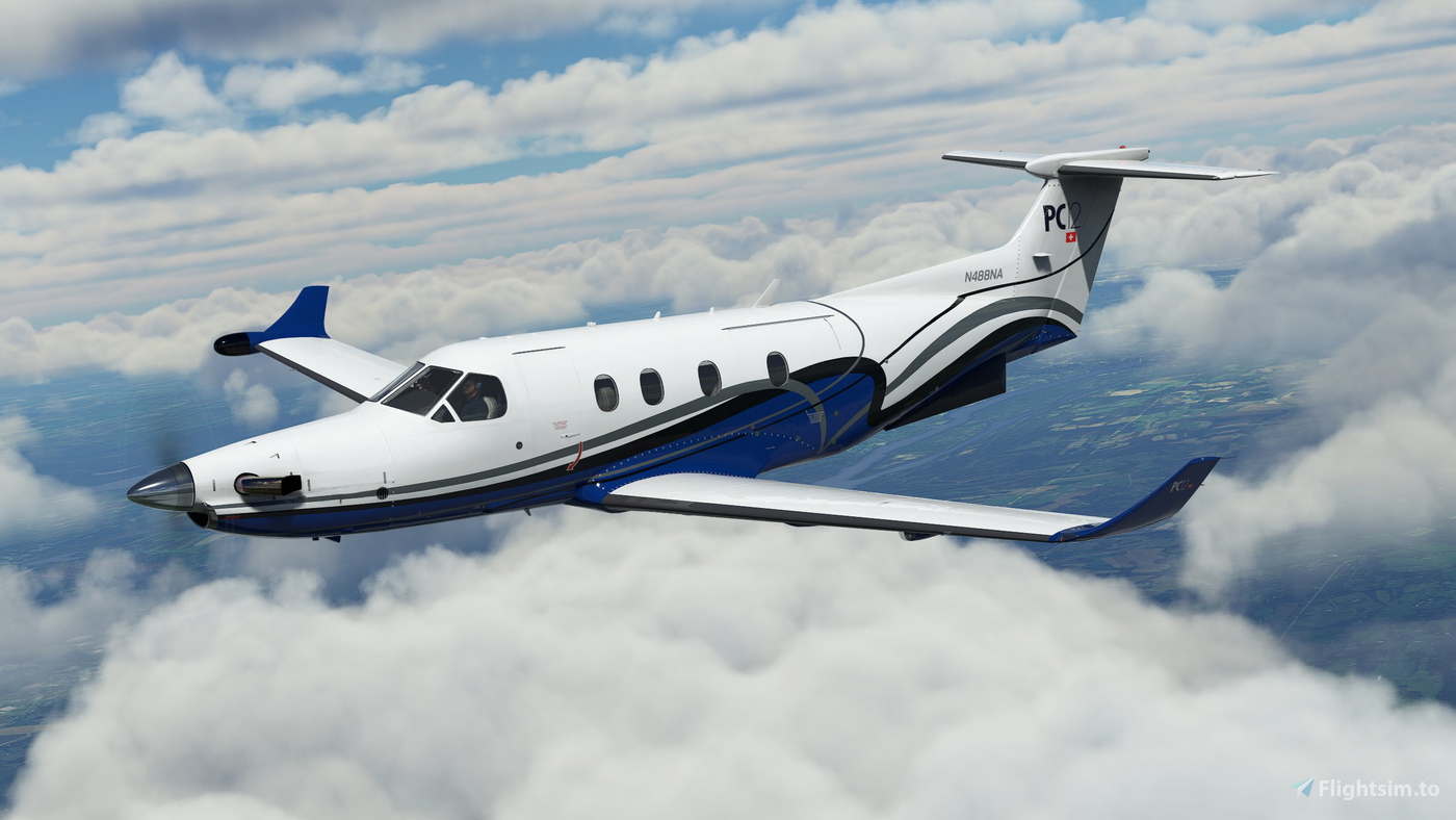 Blue Gray Swoop livery for Carenado PC12 for Microsoft Flight Simulator ...