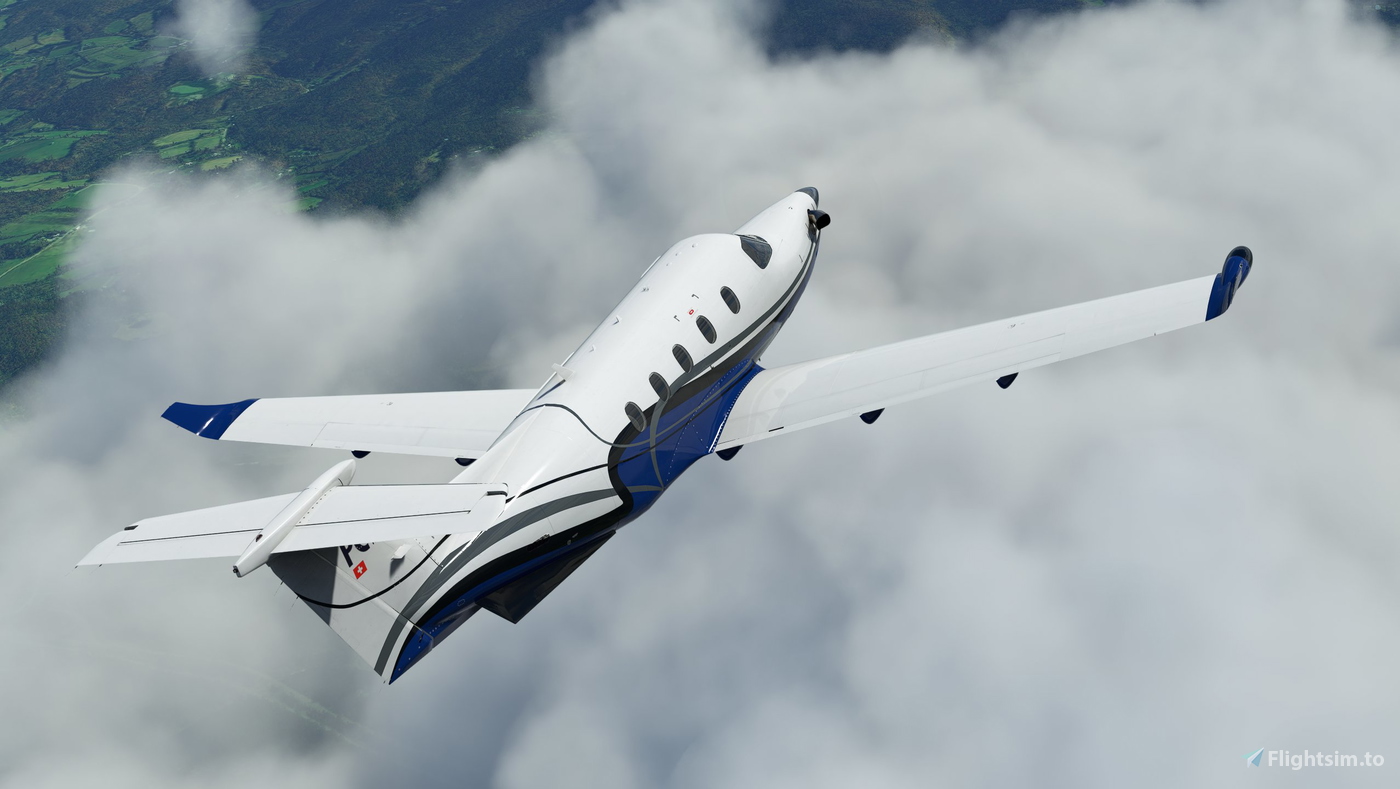 Blue Gray Swoop livery for Carenado PC12 for Microsoft Flight Simulator ...