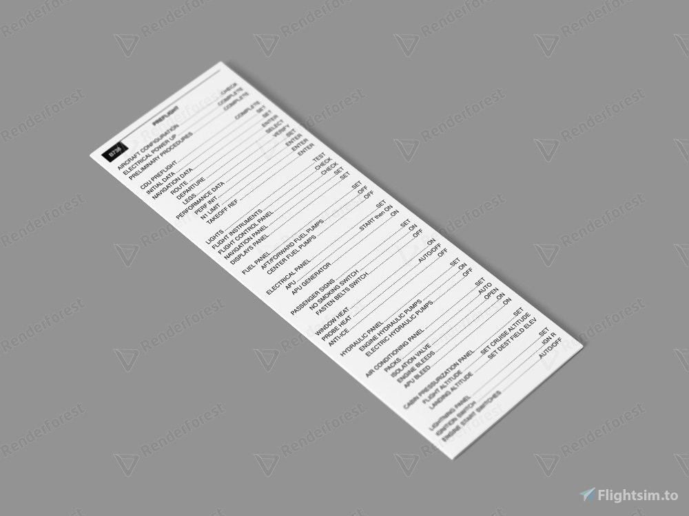 Boeing 737 NG Checklist for Microsoft Flight Simulator | MSFS