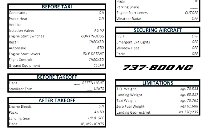 Boeing 737NG Checklist - Pegasus Airlines per Microsoft Flight ...