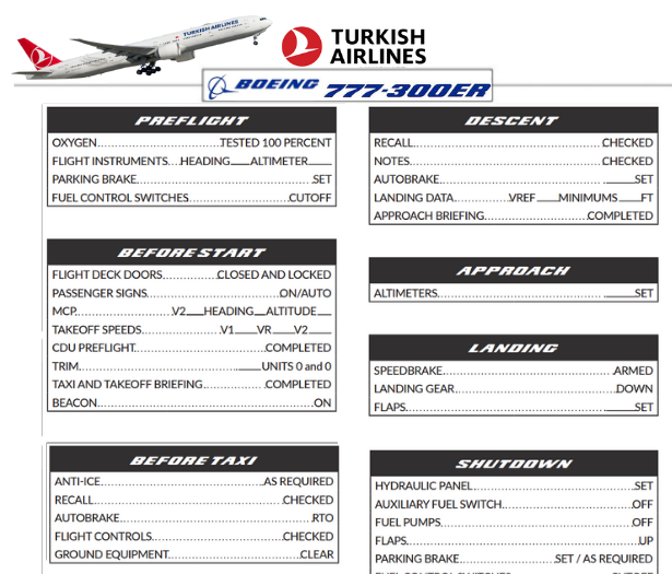 Boeing 777 Checklist (w/ limitations) - Turkish Airlines for Microsoft ...
