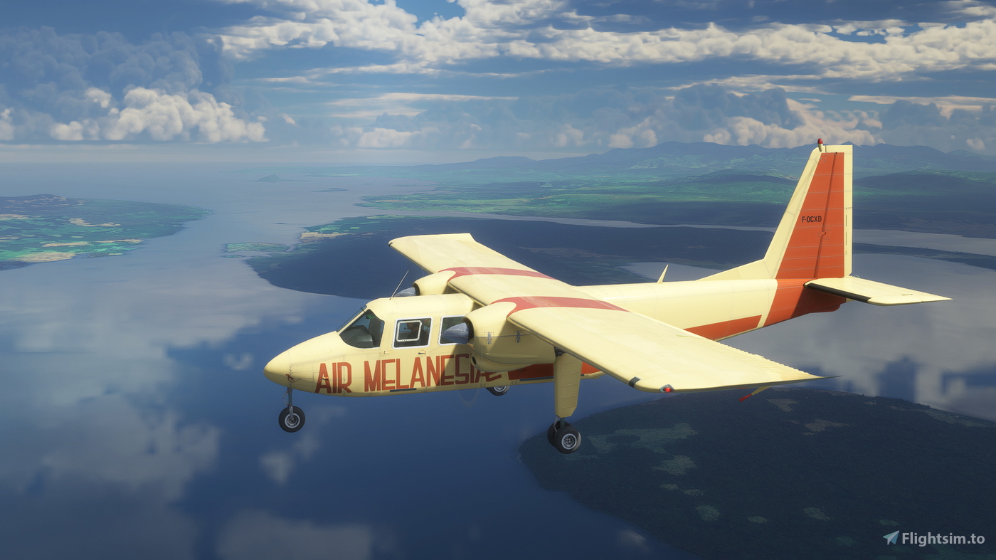 Britten-Norman BN-2 Islander Air Melanesiae (#605) early '70s livery ...