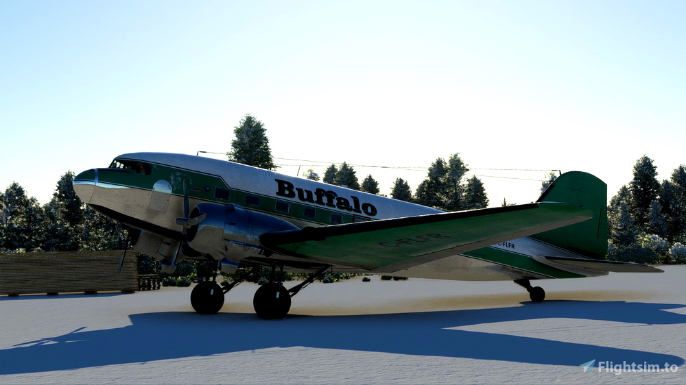 Buffalo Airways C-FLFR DC-3 With IRL cockpit textures and IRL airspeed ...