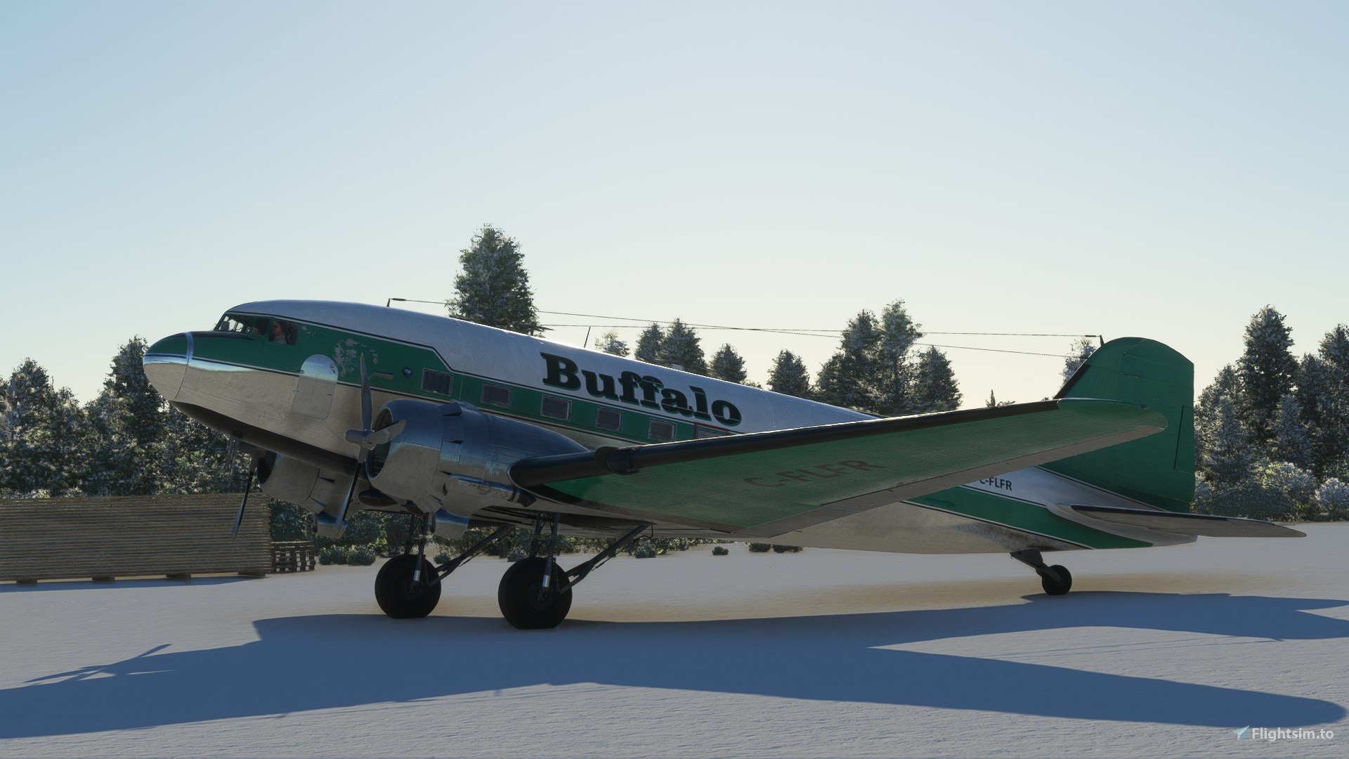 Buffalo Airways C-FLFR DC-3 With IRL cockpit textures and IRL airspeed ...