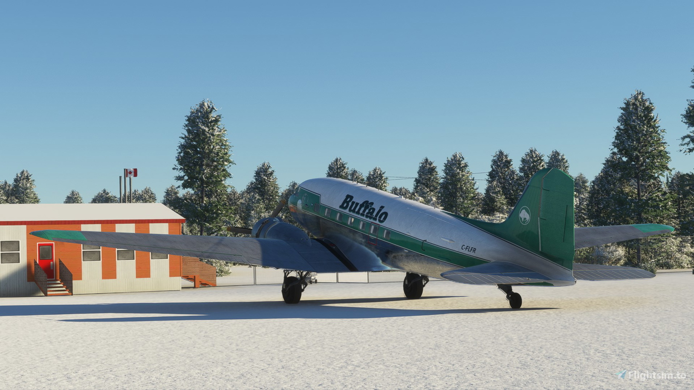 Buffalo Airways C-FLFR DC-3 With IRL cockpit textures and IRL airspeed ...
