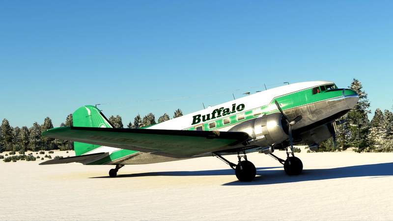 Buffalo Airways C-FLFR DC-3 With IRL cockpit textures and IRL airspeed ...