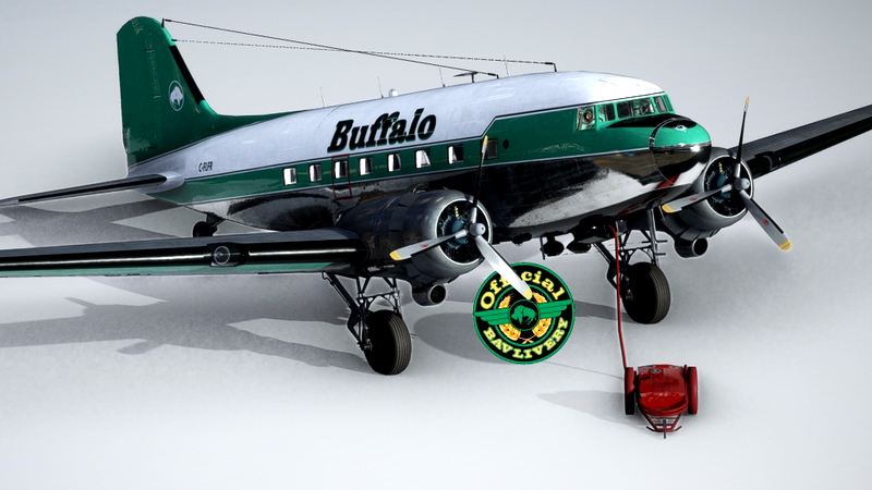 Buffalo Airways C-FLFR DC-3 With IRL cockpit textures and IRL airspeed ...
