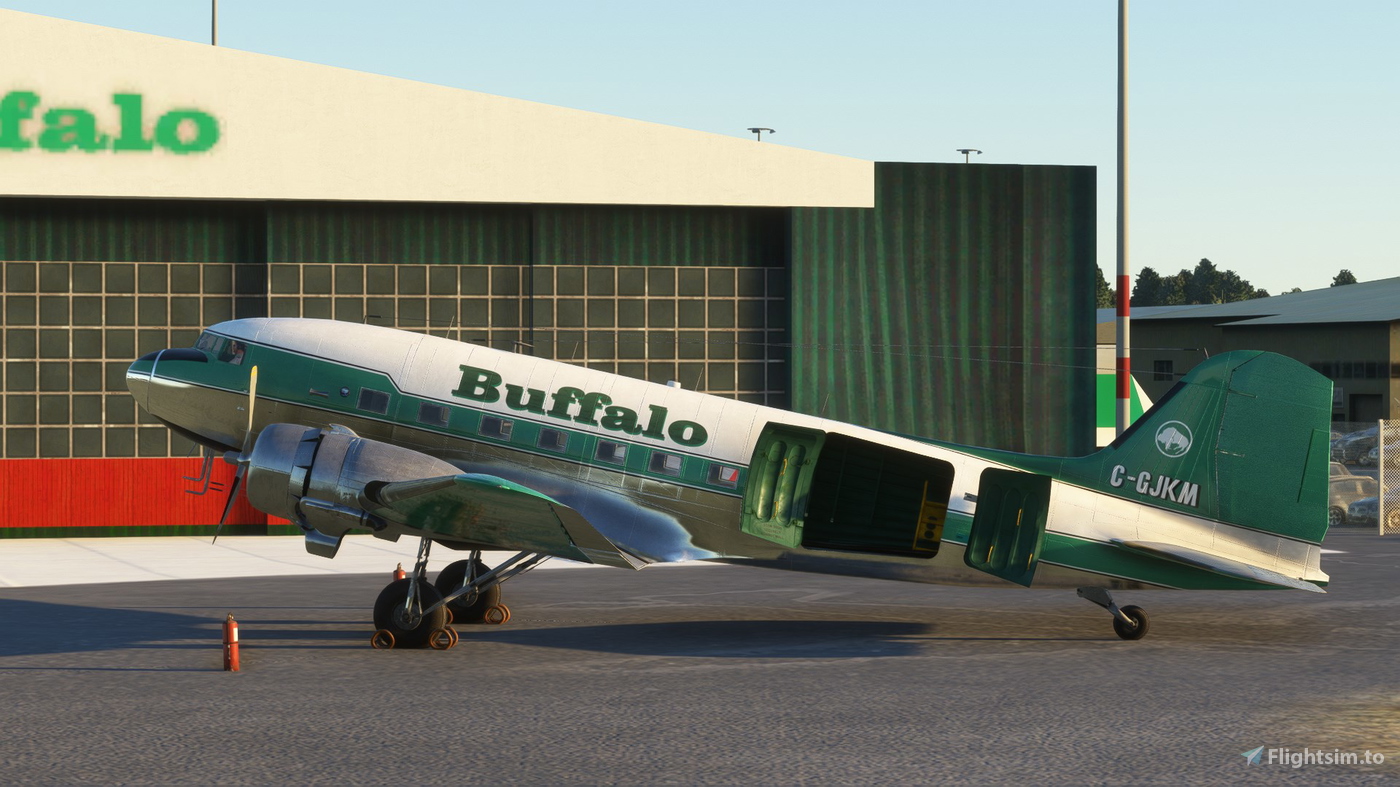 Buffalo Airways C-GJKM DC-3 With included cockpit textures and IRL ...