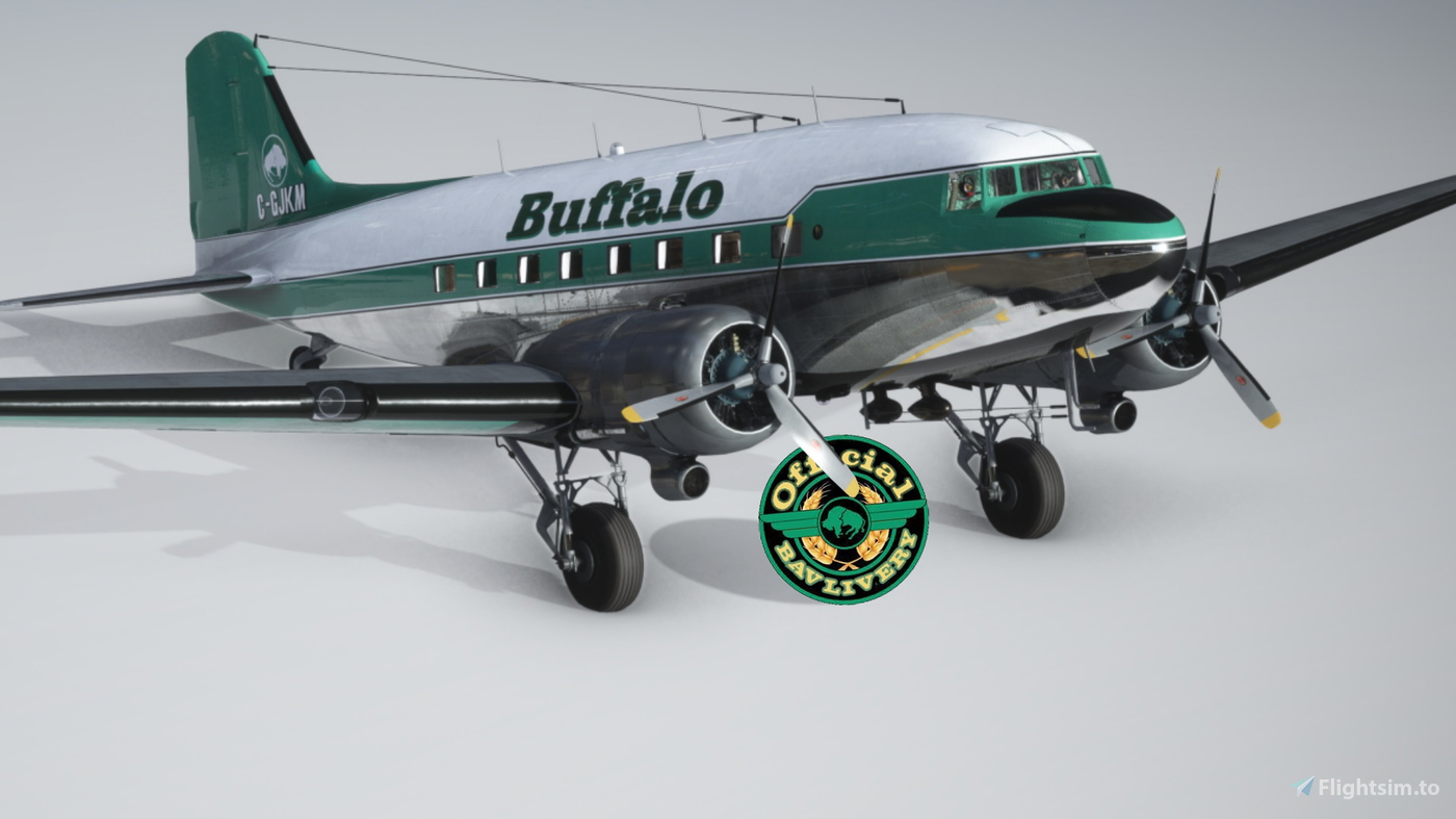 Buffalo Airways C-GJKM DC-3 With included cockpit textures and IRL ...