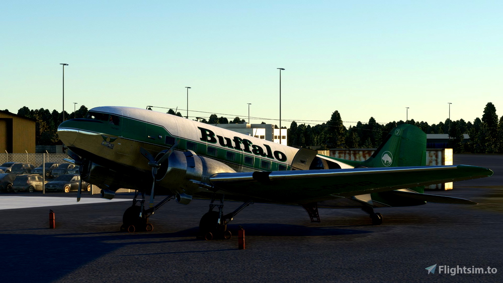 Buffalo Airways C-GPNR DC-3 With IRL cockpit textures and IRL airspeed ...