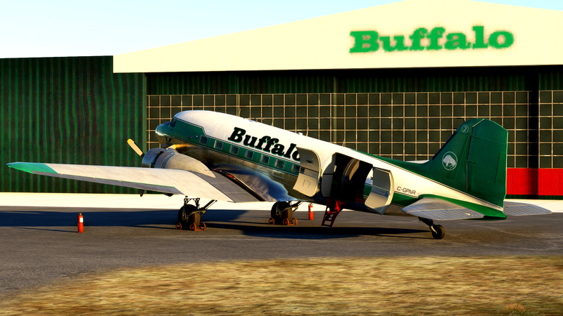 Buffalo Airways C-GPNR DC-3 With IRL cockpit textures and IRL airspeed ...
