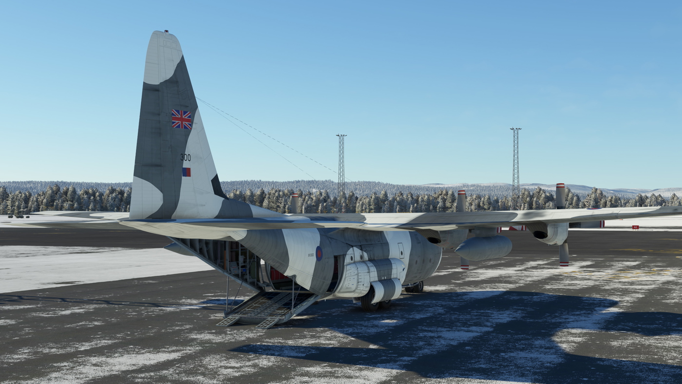 C-130 Captain Exterior RAF XV300 Snow Camouflaged for Microsoft Flight ...