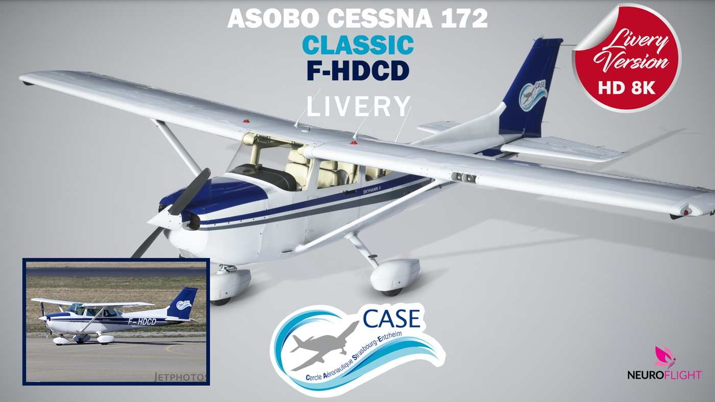 C.A.S.E. livery for Asobo Cessna 172 CLASSIC, registration F-HDCD for ...