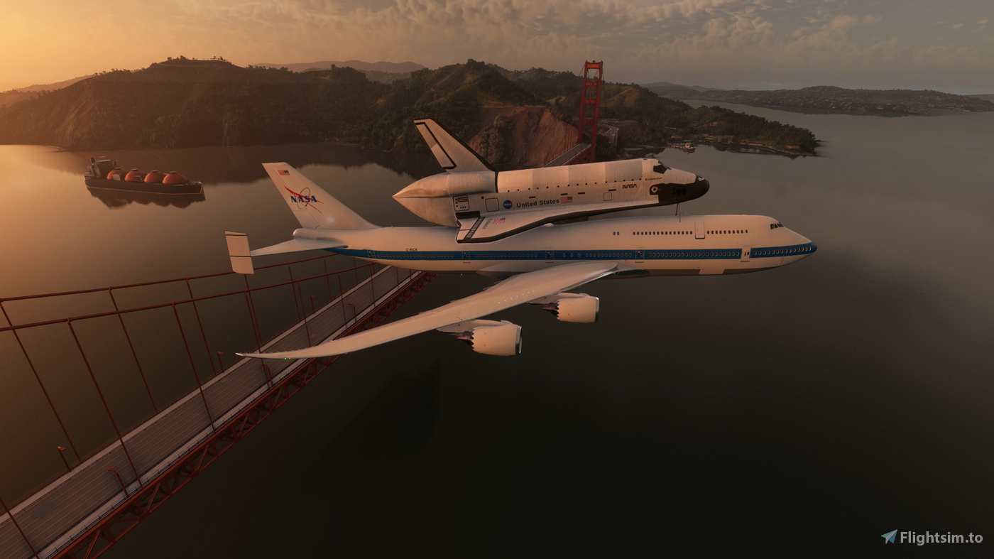 B747 shuttle carrier flight Edwards KEDW to San Francisco KSFO for ...