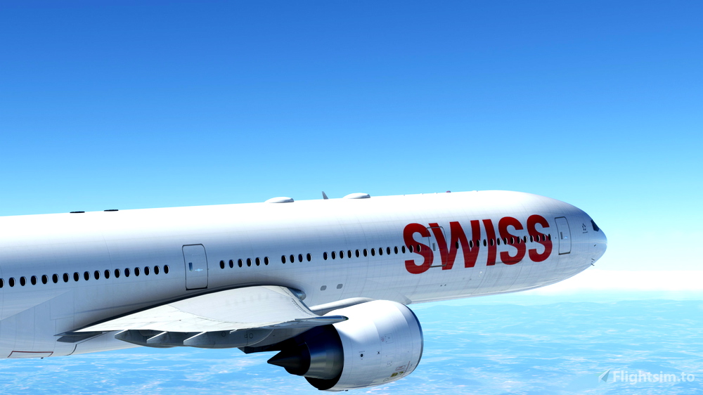 Captain Sim Boeing 777-300ER SWISS HB-JNC 4K for Microsoft Flight ...
