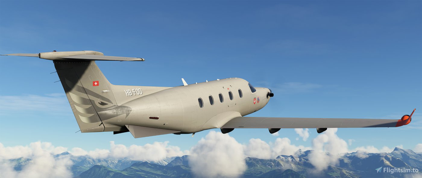 Carenado Pilatus PC-12 "HB-FOG" ArmaSuisse for Microsoft Flight Simulator | MSFS