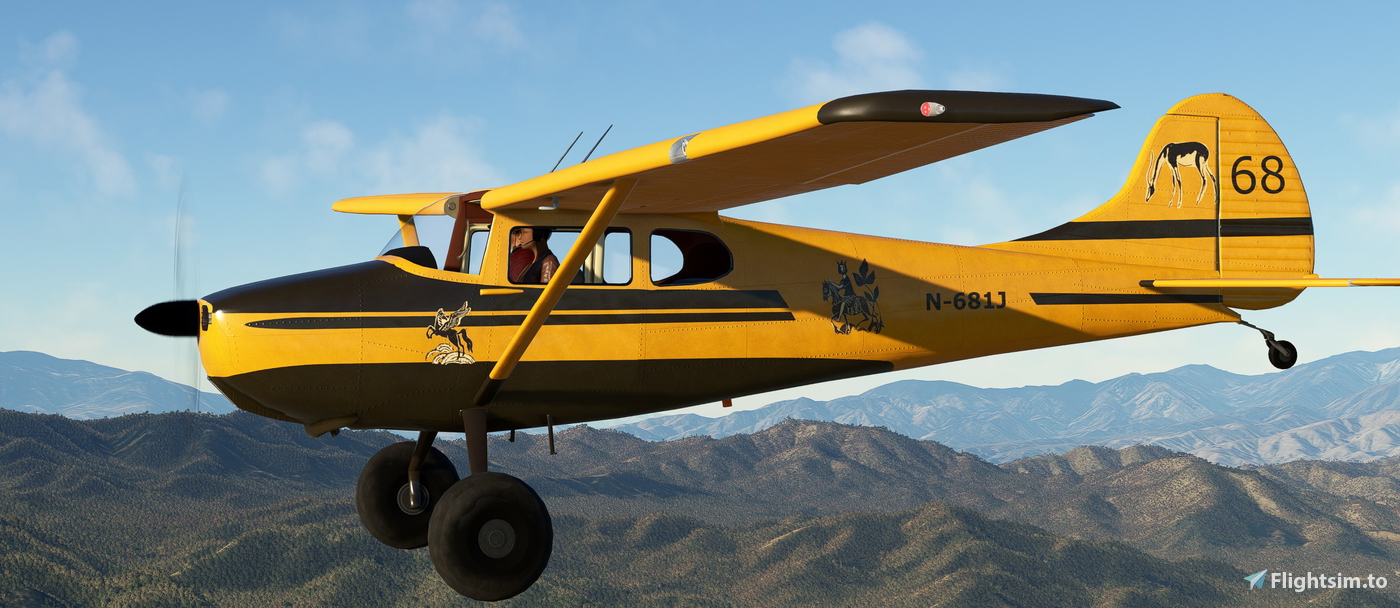 Cessna C170B Backcountry yellow brown N-681J for Microsoft Flight ...