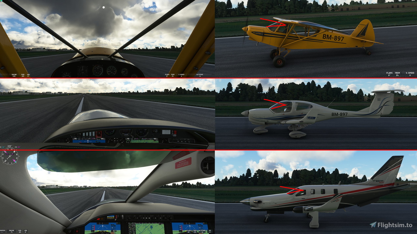 Corrected First Person Camera Positions for Microsoft Flight Simulator ...