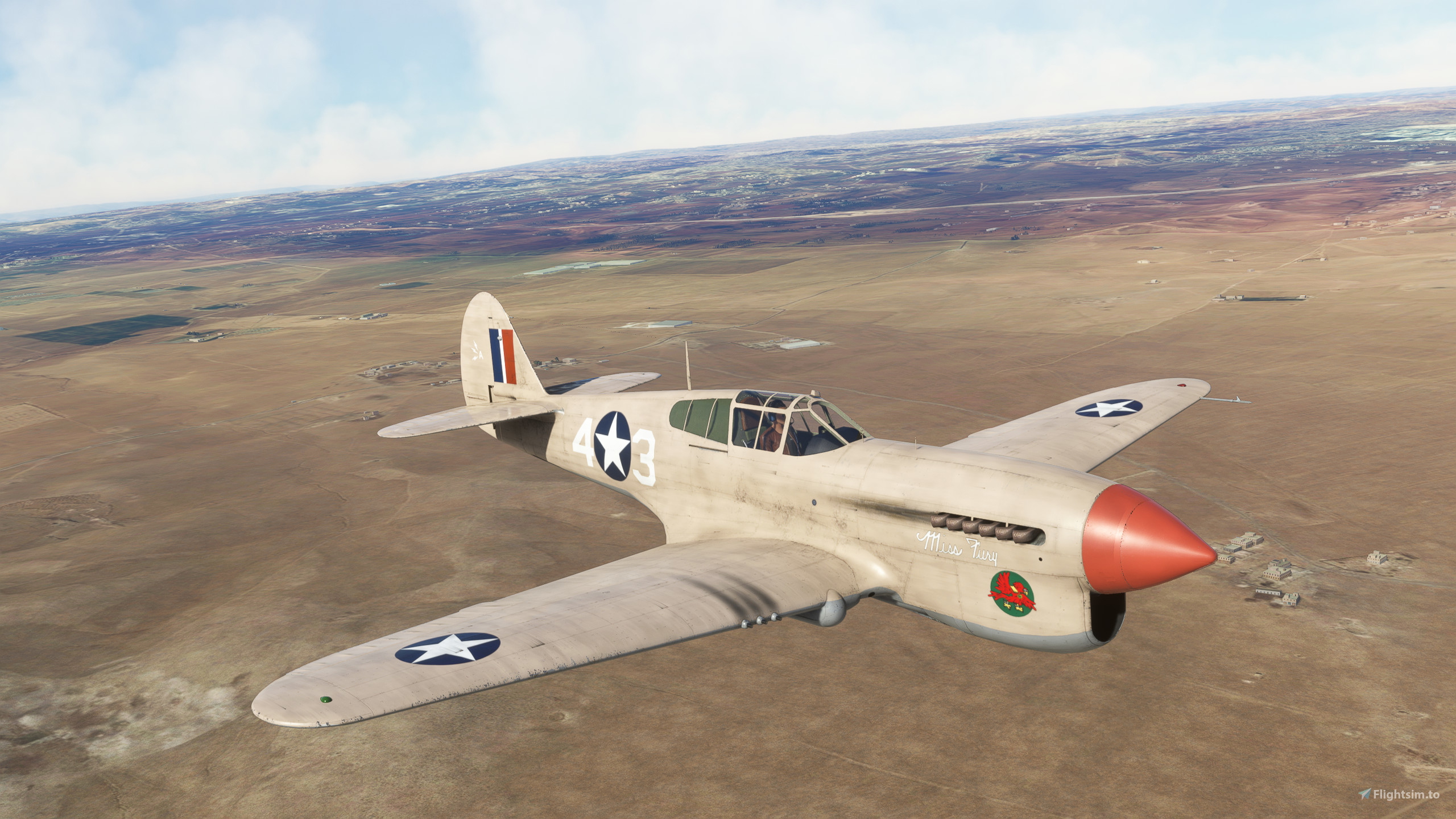 Curtiss P-40F USAAF 57th FG,65th FS, #43 'Miss Fury' for Microsoft ...