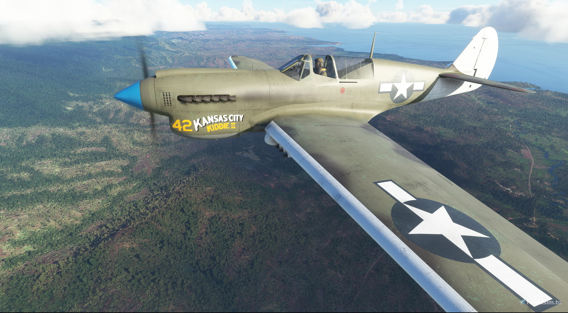 Curtiss P-40N Warhawk Kansas City Kiddie III til Microsoft Flight Simulator | MSFS