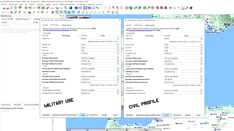 Default & Duckworks DC-3/C-47 Civil & Military performances for ...