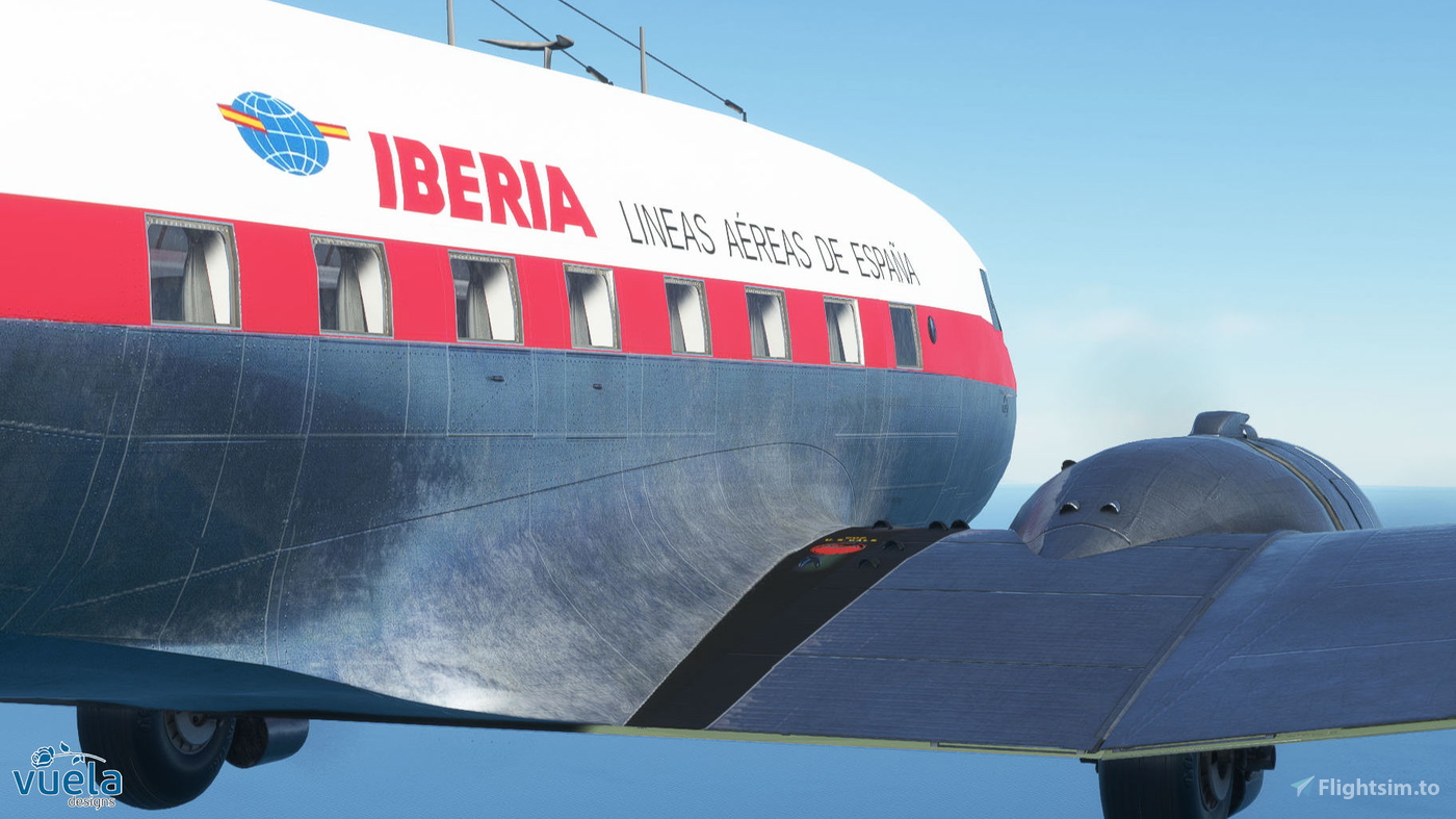 DC-3 Iberia EC-AHA 1.962/66 Pax-Cargo classic/retrofit duckworks compatible para Microsoft ...