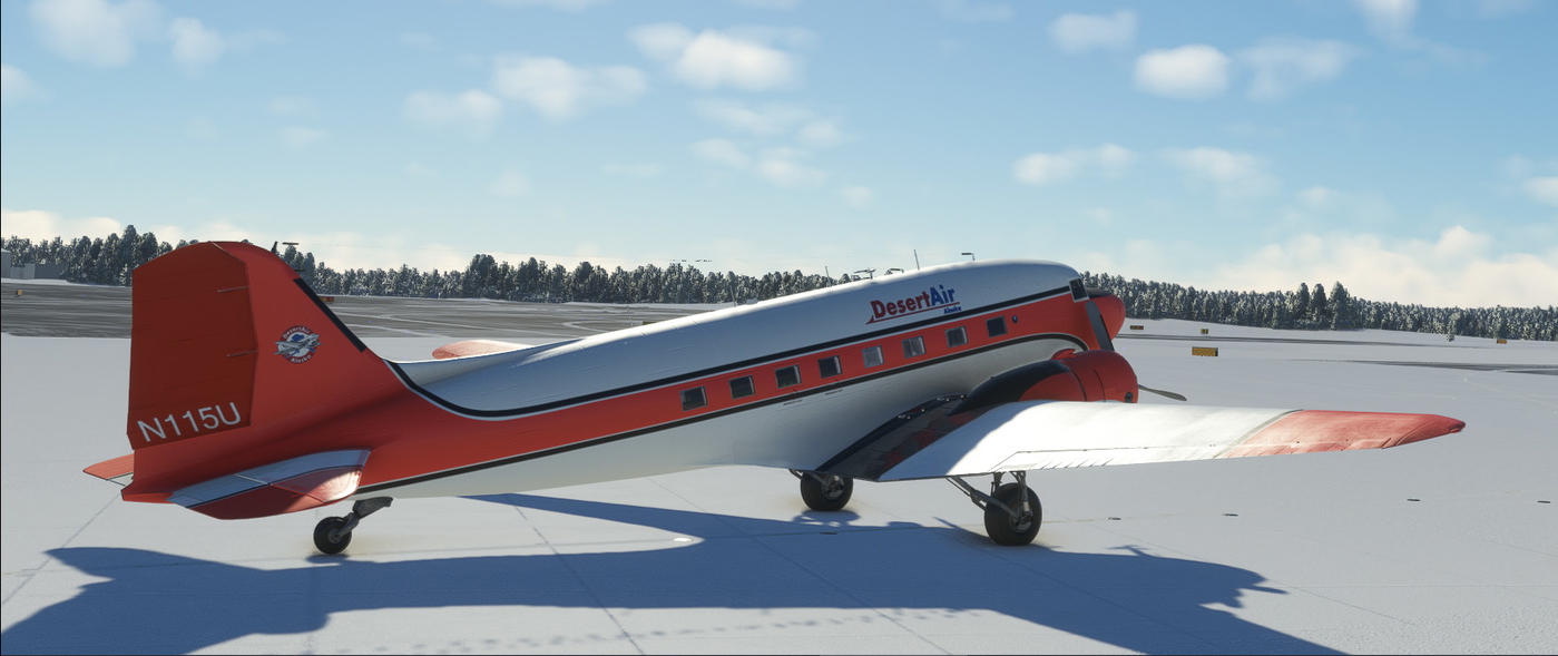 DC-3 N115U Desert Air for Microsoft Flight Simulator | MSFS