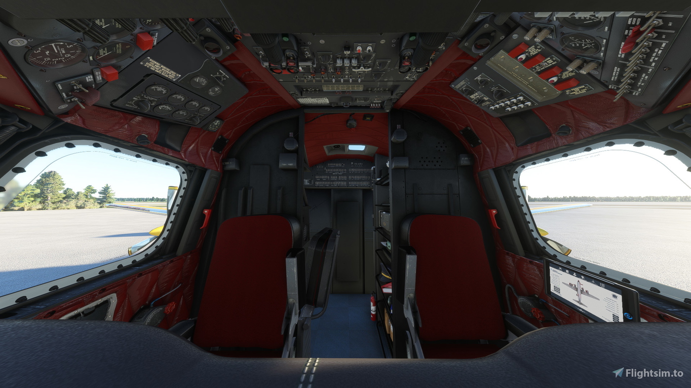 DC-6 Black & Red/Yellow cockpit textures for Microsoft Flight Simulator ...