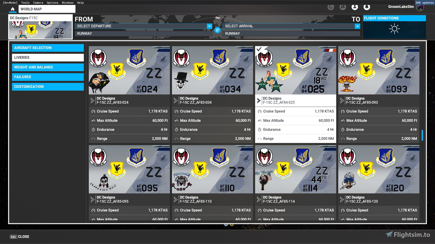 DC Designs F-15 Eagle, 13 Liveries "44th Fighter Squadron." for ...