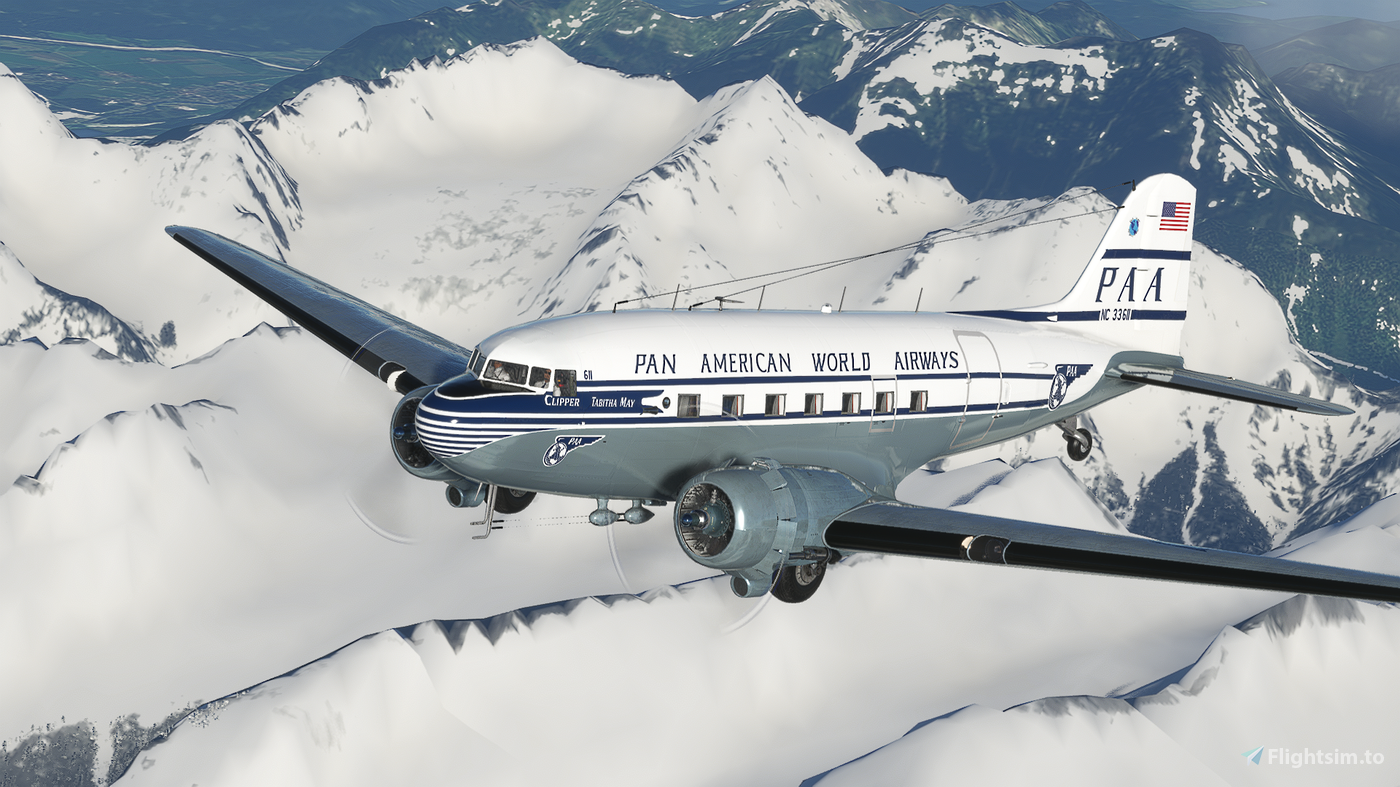DC3 Pan American Airways (Retrofit) "Clipper Tabitha May" (NC33611) for Microsoft Flight ...