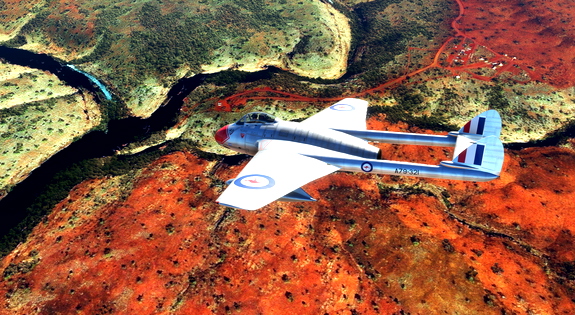 de Havilland DH-100 Vampire RAAF A79-321 » Microsoft Flight Simulator