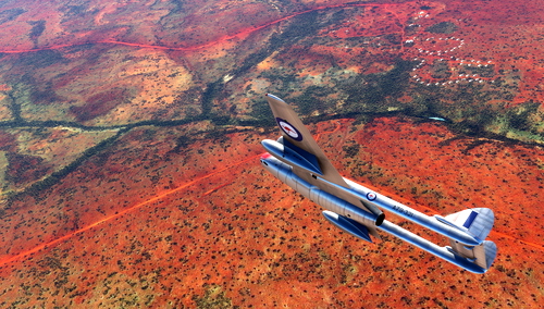 de Havilland DH-100 Vampire RAAF A79-321 » Microsoft Flight Simulator