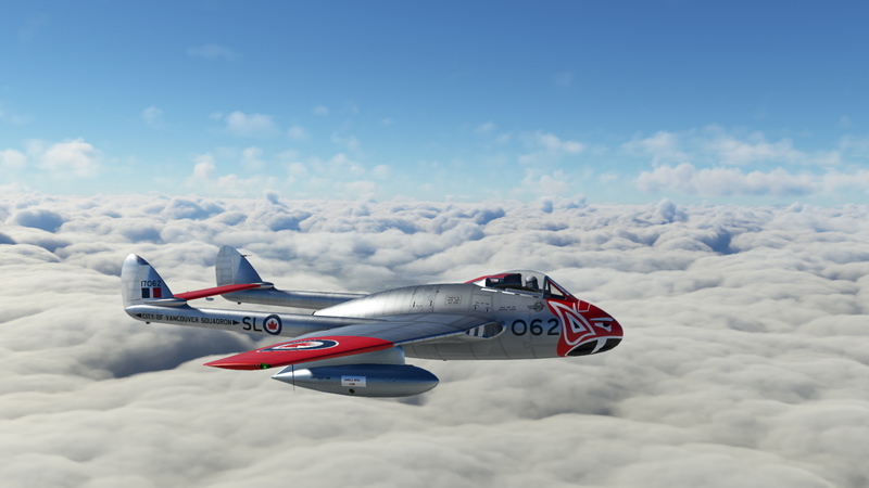 De Havilland DH-100 Vampire RCAF 062 for Microsoft Flight Simulator | MSFS