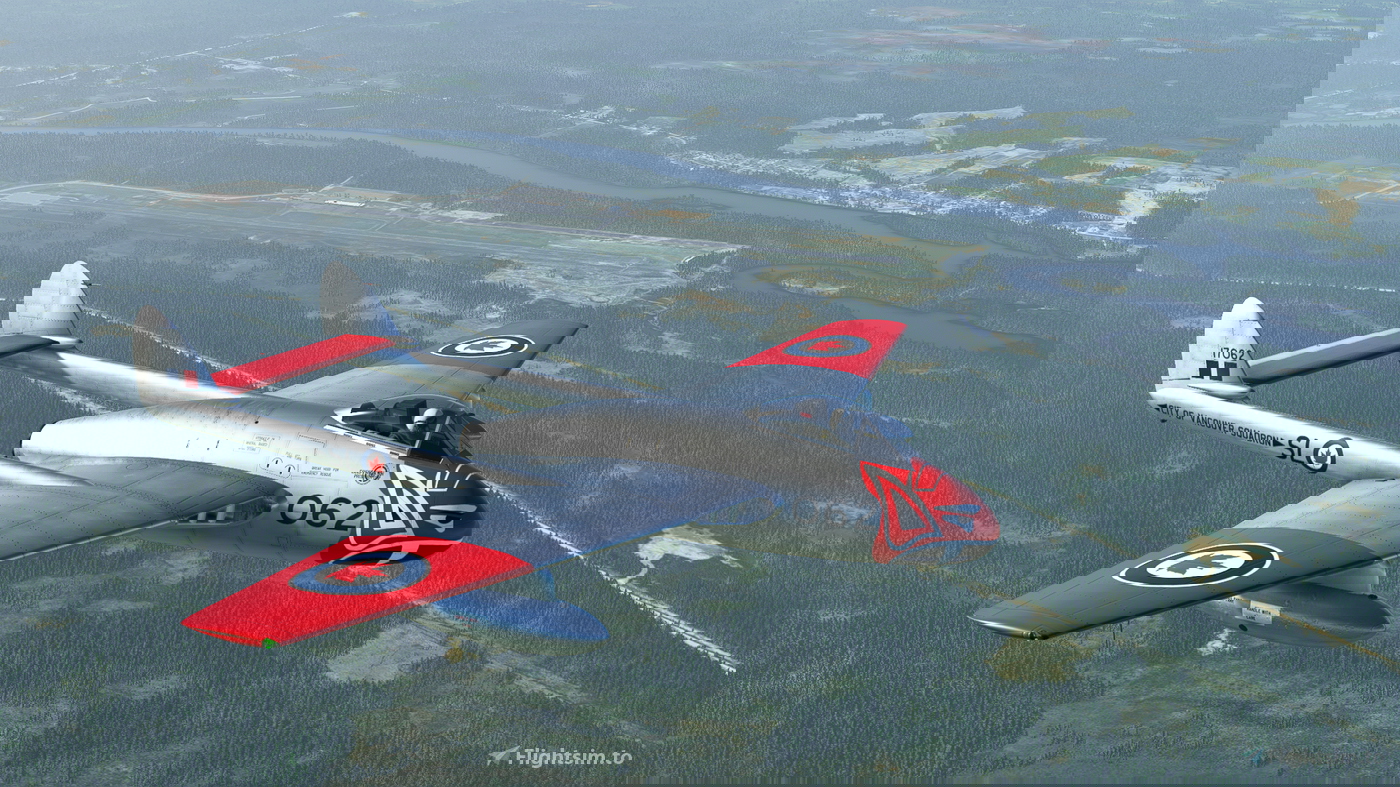 De Havilland DH-100 Vampire RCAF 062 for Microsoft Flight Simulator | MSFS