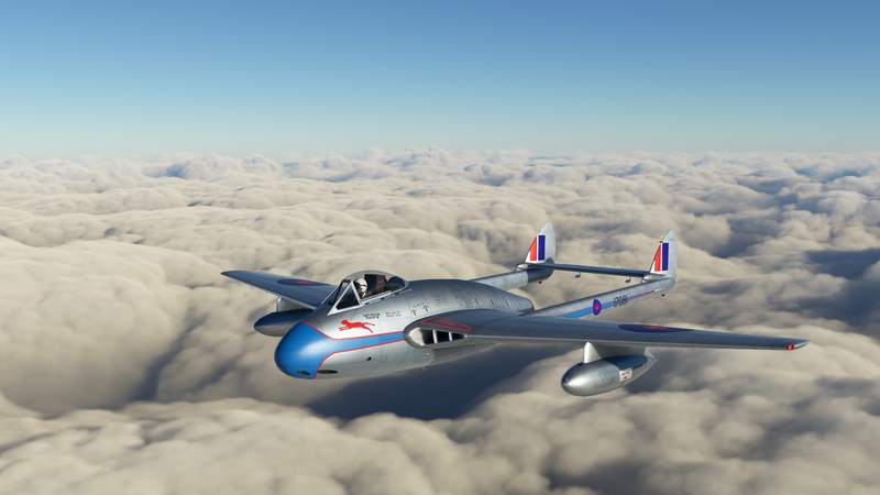 De Havilland DH-100 Vampire RCAF Blue Devils for Microsoft Flight ...