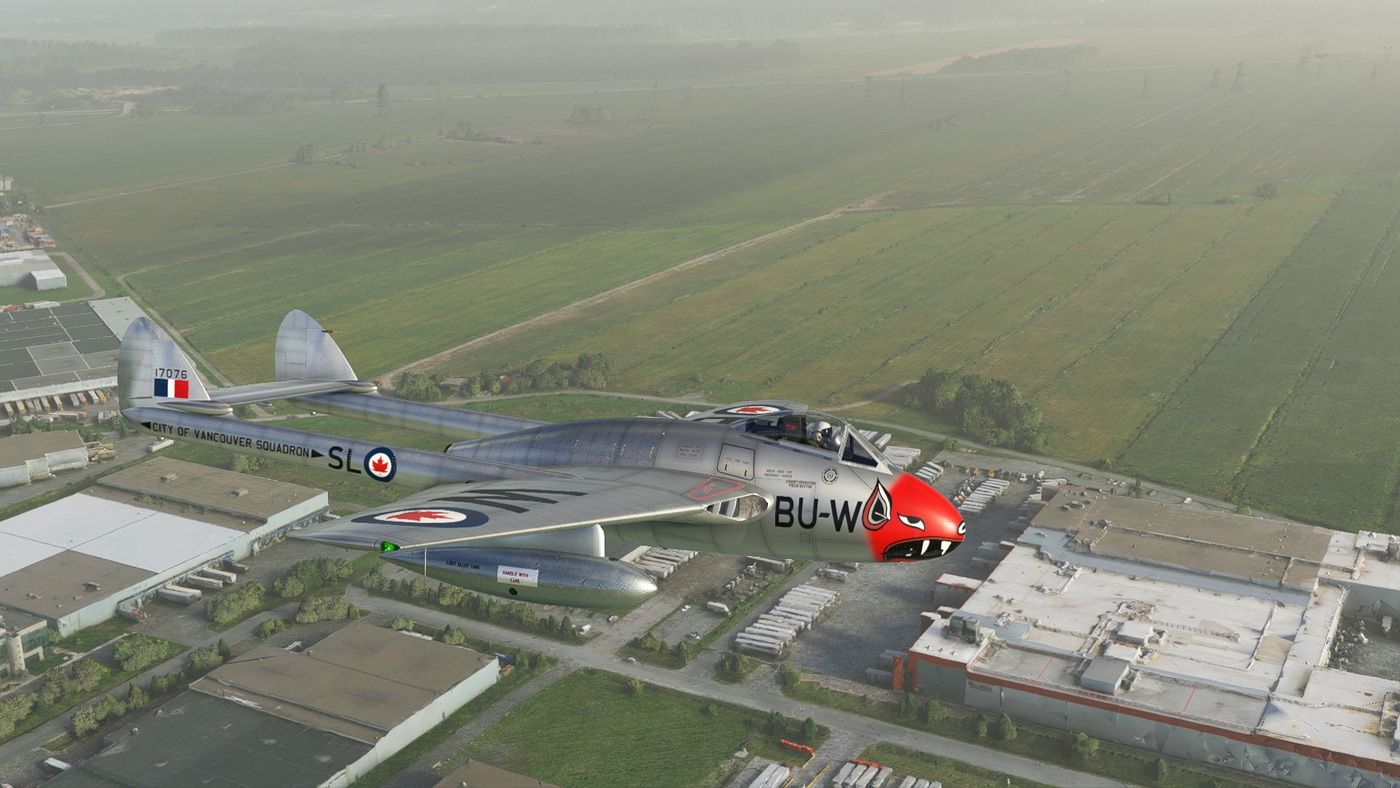 De Havilland DH-100 Vampire RCAF BU-W для Microsoft Flight Simulator | MSFS