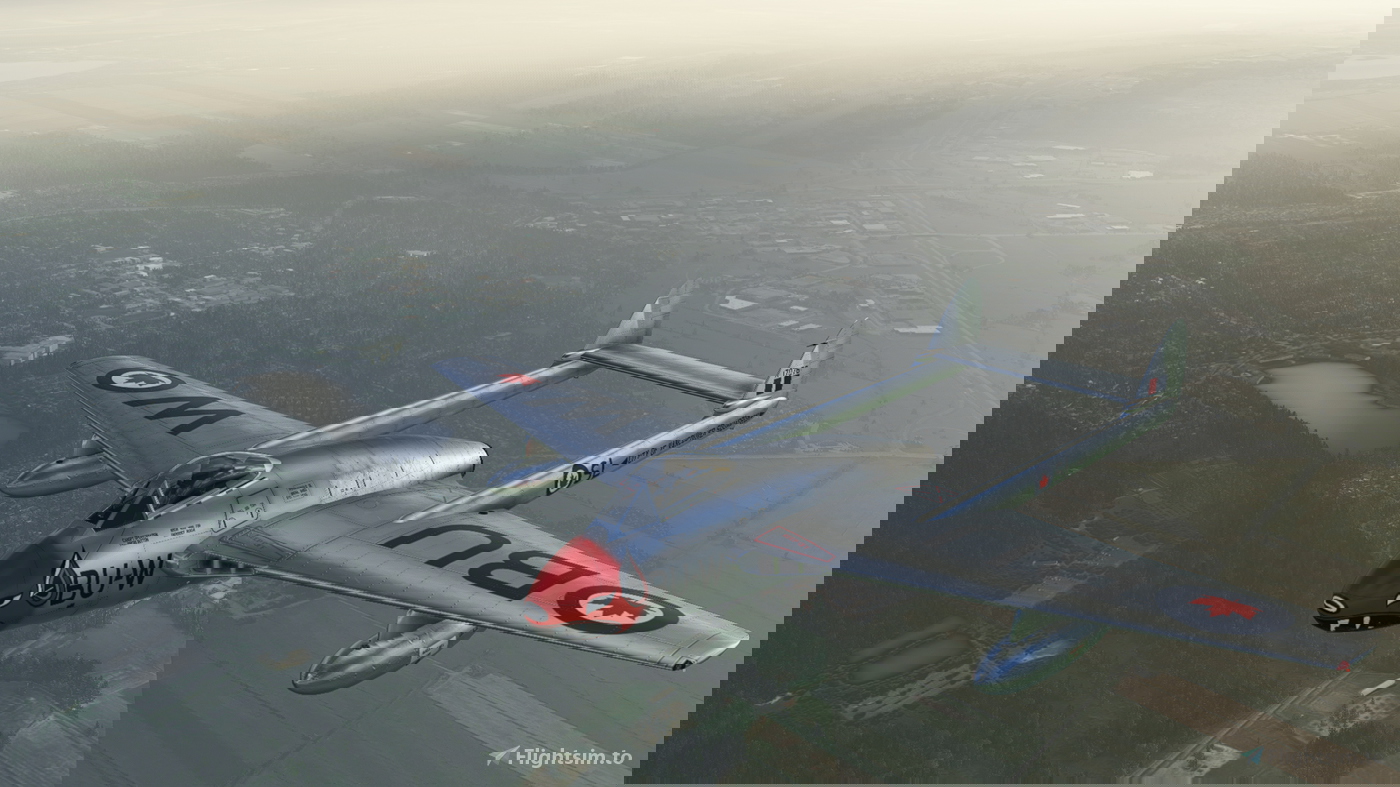 De Havilland DH-100 Vampire RCAF BU-W for Microsoft Flight Simulator | MSFS