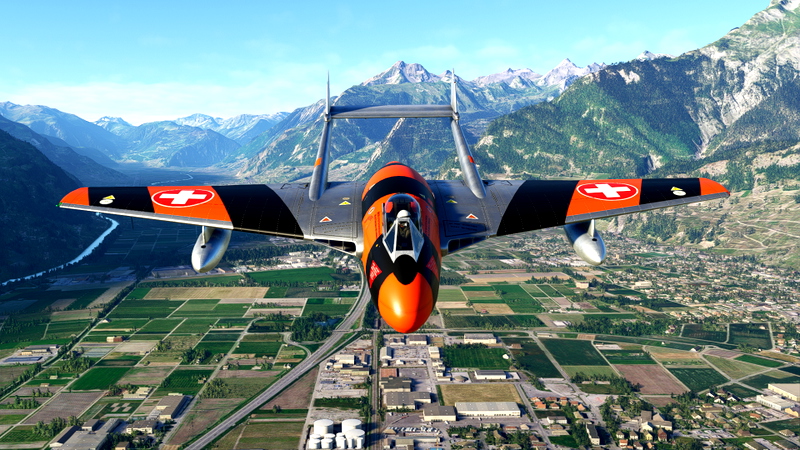De Havilland DH-100 Vampire Swiss Air Force J-1107 for Microsoft Flight ...