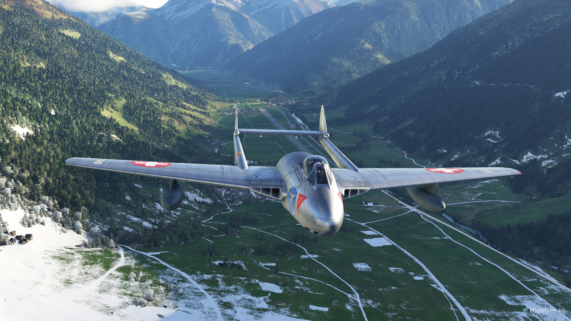 De Havilland DH-100 Vampire Swiss Air Force J-1128 » Microsoft Flight ...