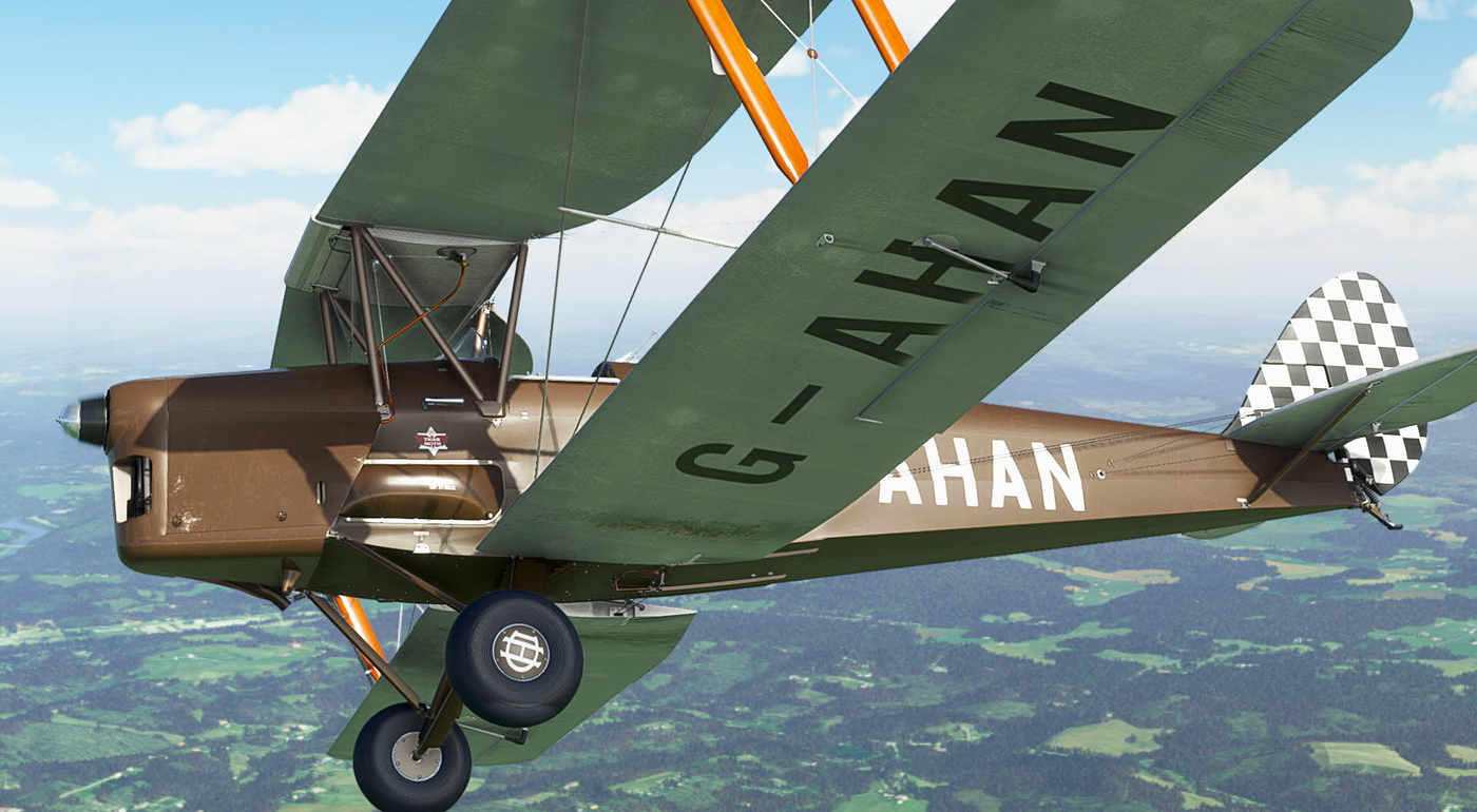 de Havilland DH-82 Tiger Moth - G-AHAN Checkertail for Microsoft Flight ...