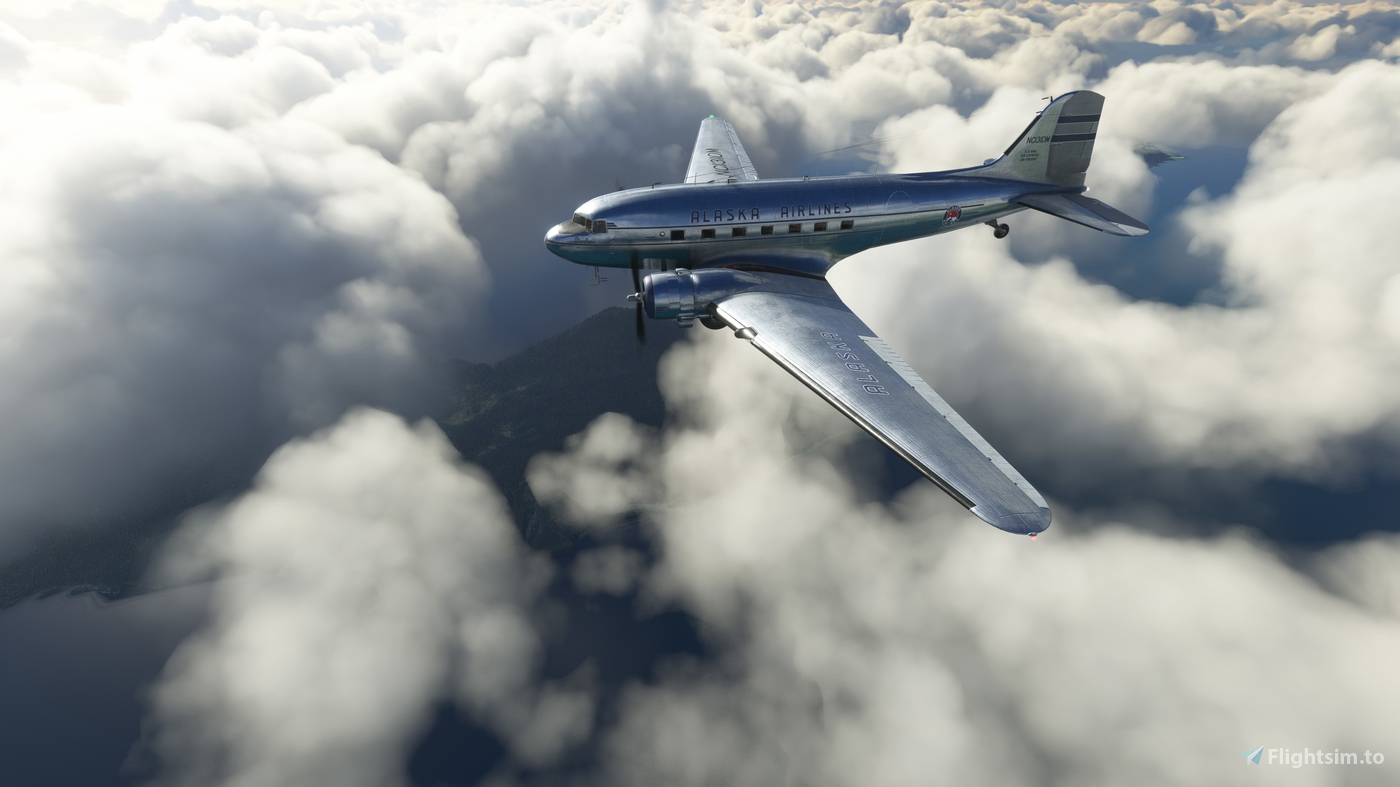 Douglas DC-3 Alaska Airlines NC91008 & NC1310M for Microsoft Flight ...