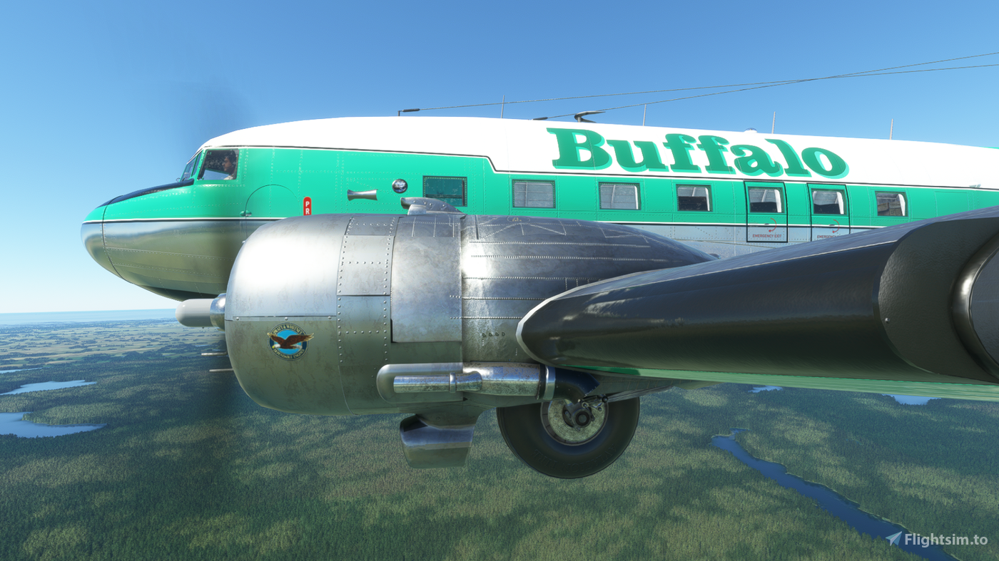 Douglas DC-3 Buffalo Airways w/ cockpit textures (C-GJKM) for Microsoft ...