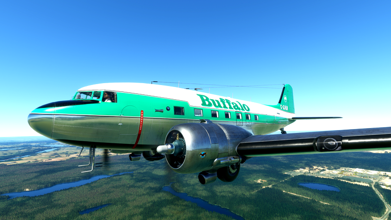 Douglas DC-3 Buffalo Airways w/ cockpit textures (C-GJKM) for Microsoft ...