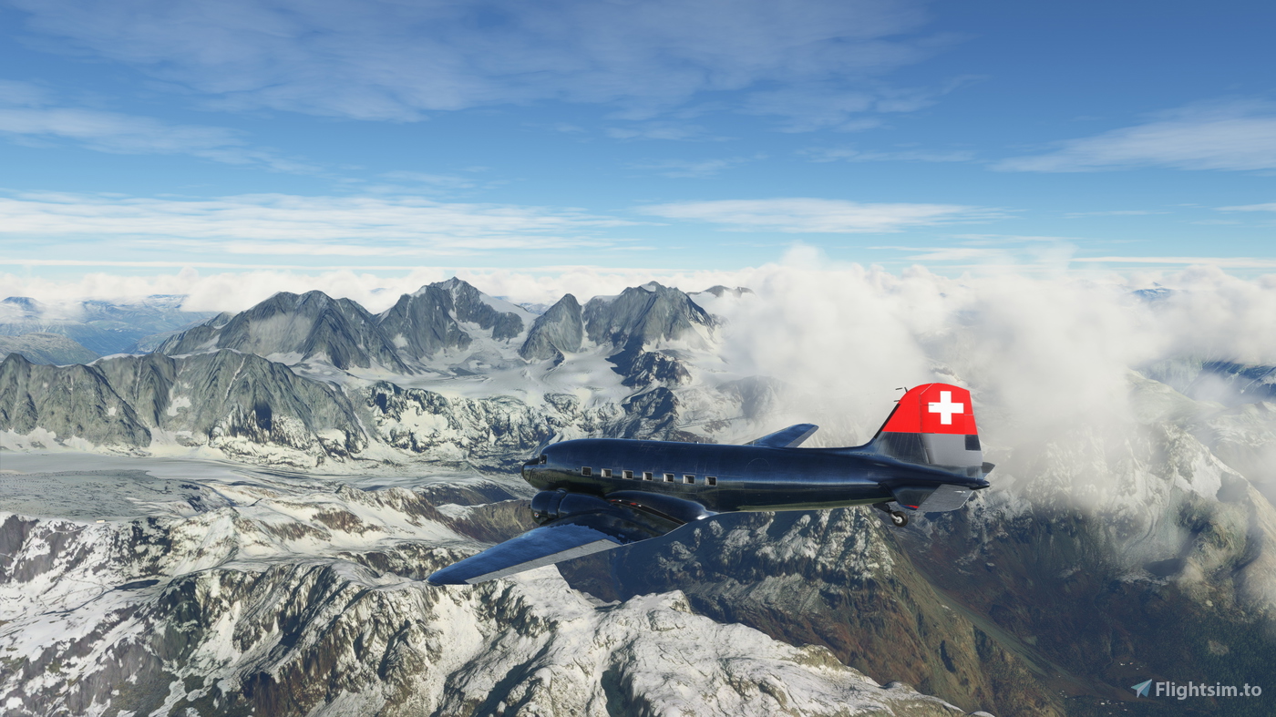 Douglas DC-3 N431HM Swissair retrofit for Microsoft Flight Simulator | MSFS