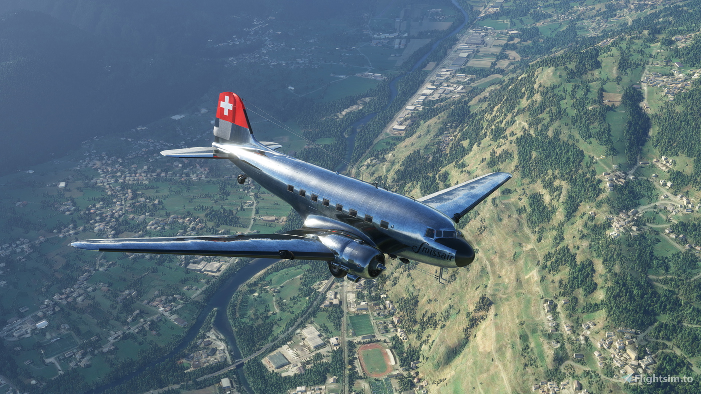 Douglas DC-3 N431HM Swissair retrofit for Microsoft Flight Simulator | MSFS