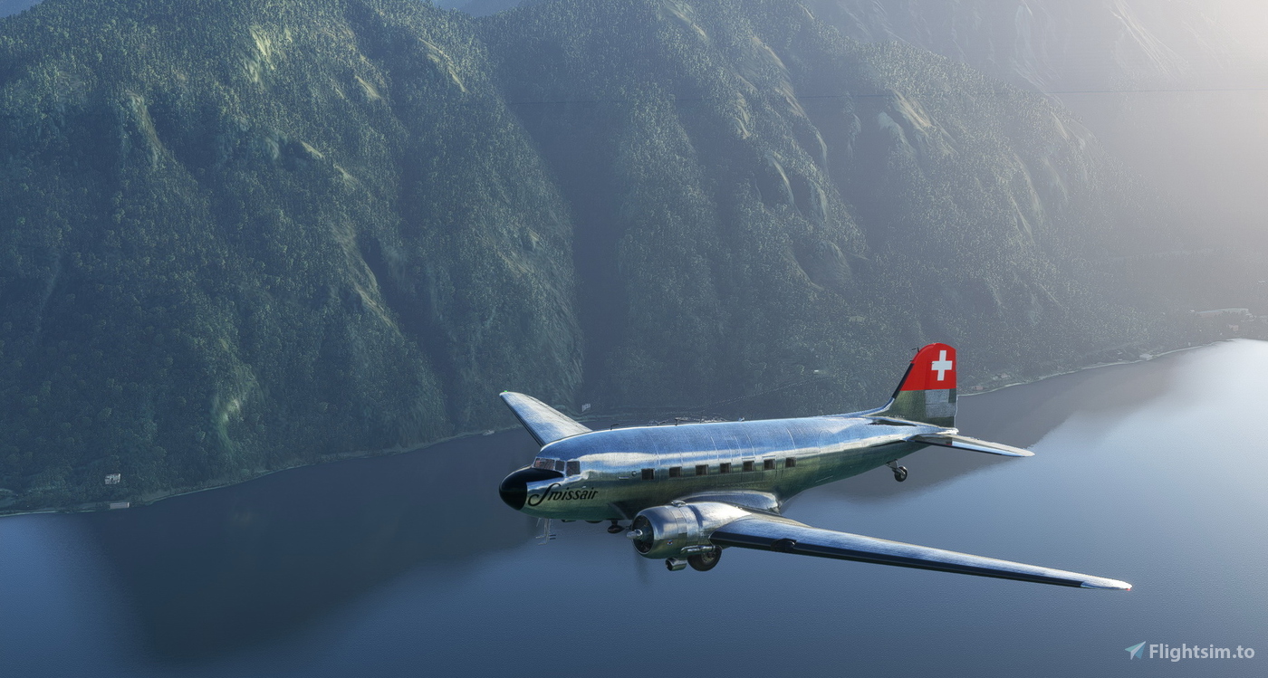 Douglas DC-3 N431HM Swiss colors for Microsoft Flight Simulator | MSFS